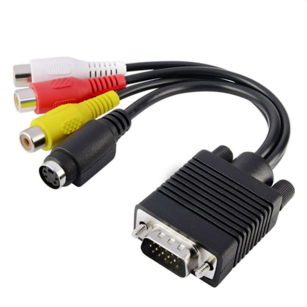 VGA SVGA to S-Video 3 RCA AV VGA to Video TV Out S-Video AV Adapter ...