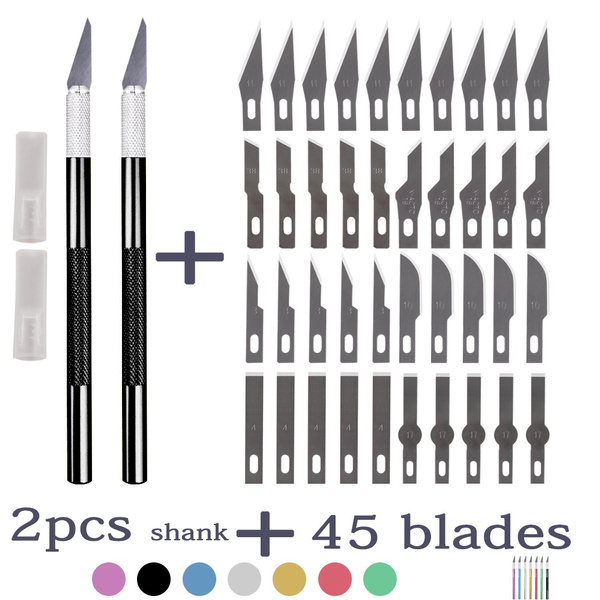 45pcs Little Blades Precision Carving Craft Hobby Knife Artwork Non ...