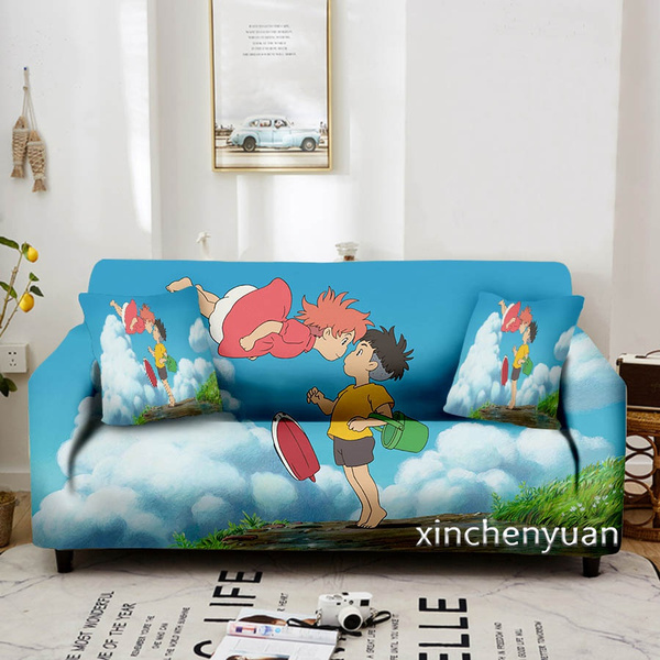 Ponyo on The Cliff 3D Print Sofa Cover Elastic Stretch Couch Cover Sofa ...