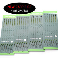 6pcs Carp Fishing Hook Line Ready Made Hair Carp Rigs Accessories Carp ...
