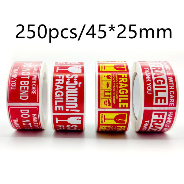 250pcs/roll Fragile Warning Label Stickers Please Handle With Care For ...