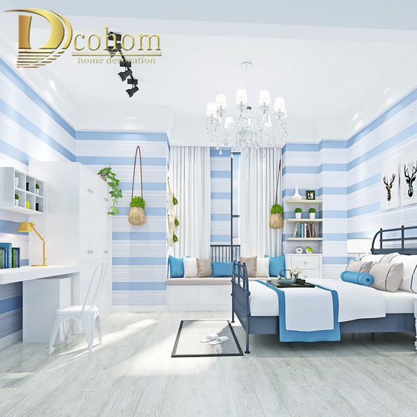 Pink Blue Beige Cream White 3D Stripe Baby Boys Bedroom Wallpaper Kids Pink Blue Beige Cream White 3D Stripe Baby Boys Bedroom Wallpaper Kids