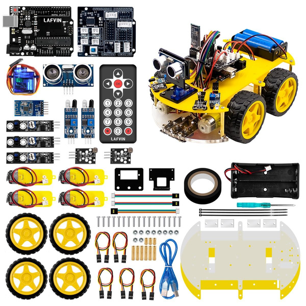 LAFVIN 1 Set 4WD Multi Robot Car Kit Upgraded V2.0 for Arduino Robot ...