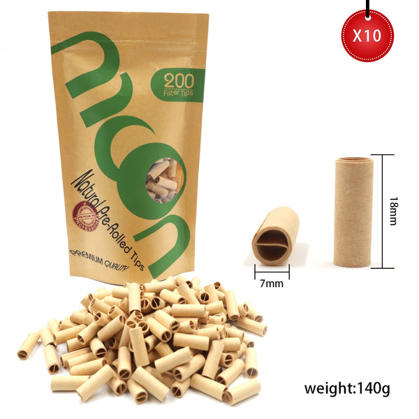 10 Box Pre Rolled Natural Unrefined Cigarette Filter Rolling Paper Tips ...