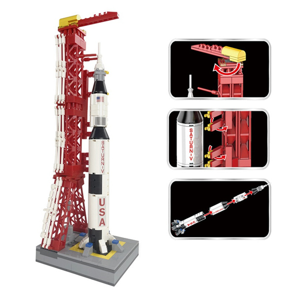 Saturn V Rocket Space Station Shuttle Launch Model Building Blocks ...