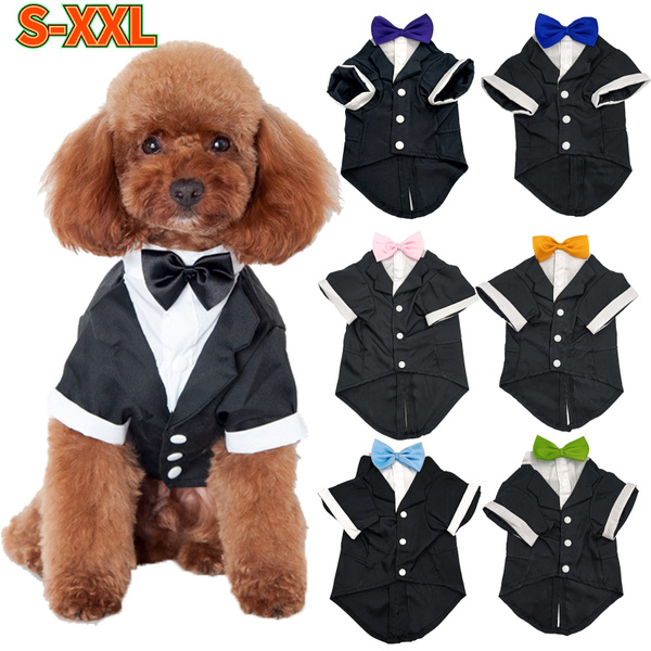 S-XXL Pet Clothes Dog Suit with Bow Tie Cat Puppy Gentleman Suit Dog ...