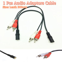 1 Pcs 3.5mm Stereo Audio Female Jack To 2 RCA Male Socket To Headphone ...