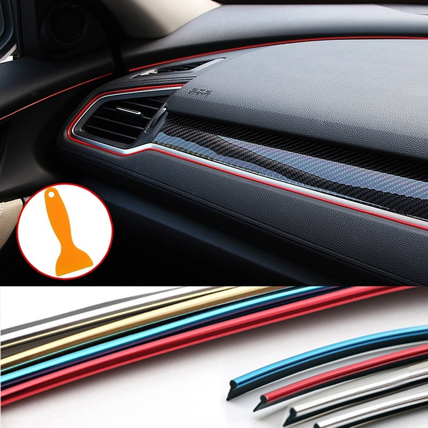 5M/LOT Car DIY Interior Moulding Trim Sticker Strip Center Console Air ...