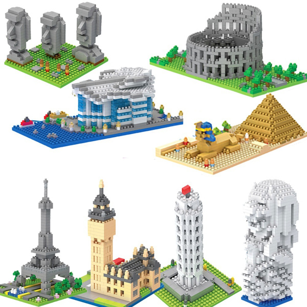 Mini Architecture blocks pyramid model building kits Leaning Pisa ...