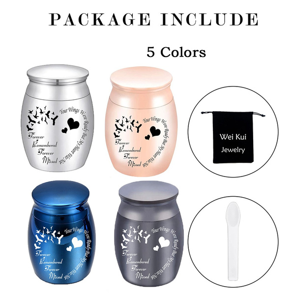 5 Colors Small Keepsake Urn for Human Ashes Aluminum alloy Mini Urn Heart Small Ash Urn Ashes ...