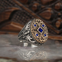 Classic European and American Style Retro Two-tone Men's Ring, Business ...