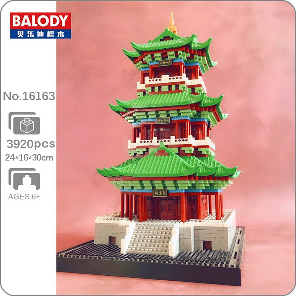 World Architecture Juyuan Tower Pagoda 3D Model DIY Mini Diamond Blocks ...