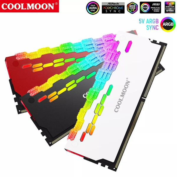 3/2/1Pcs COOLMOON RA-2 RAM Memory Bank Heat Sink Cooler ARGB Colorful ...