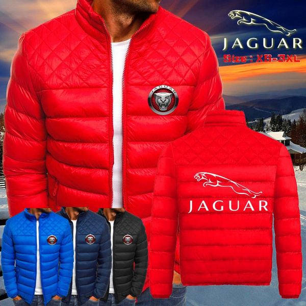 Jaguar Racing Flag Car Logo Warm Down Jacket Cotton-based Clothing Men & Ladies Cotton Thick ...