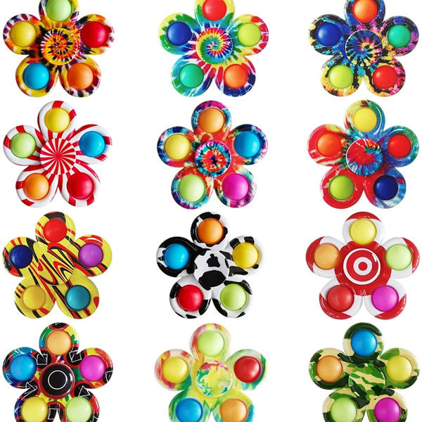 Pop Bubble Fidget Simple Hand Gyro Toys Colorful Stress Relief Hand Toy ...