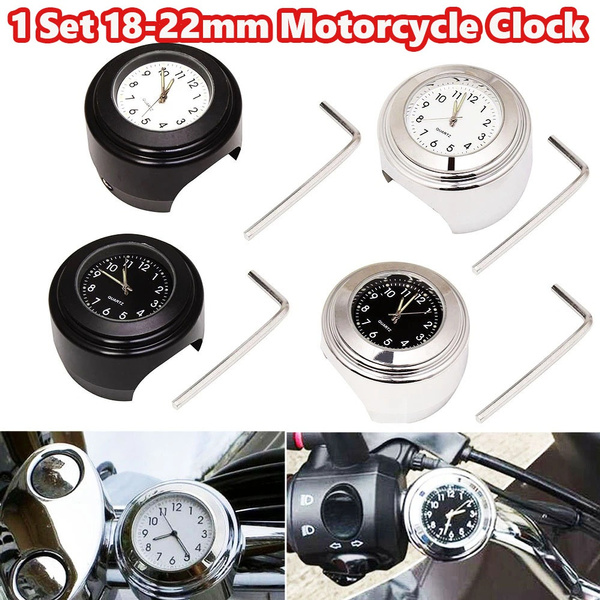 1 Set 18-22mm Motorbike Clock Mini Quartz Clock Waterproof Handlebar ...