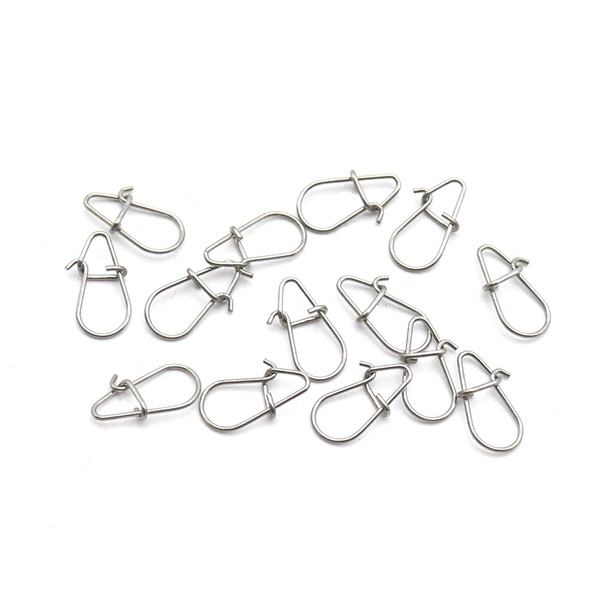 50 Stks/zak Rvs Haak Snelle Clip Lock Snap Swivel Solid Ringen ...