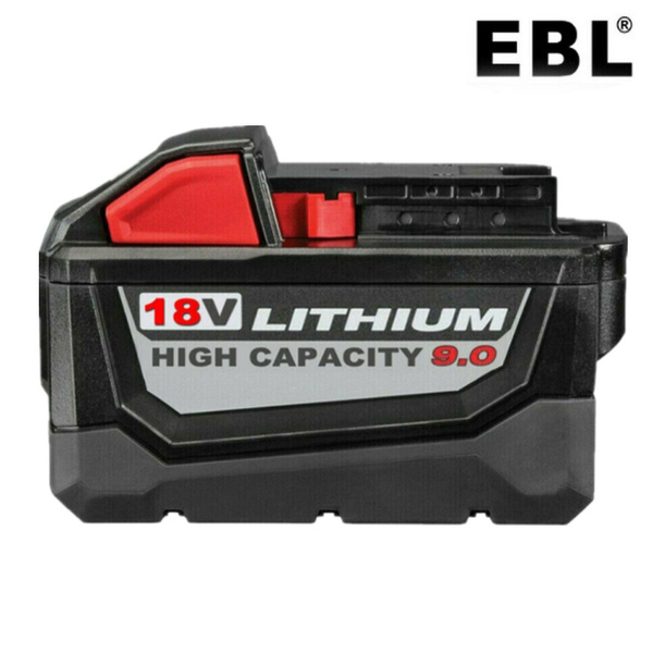 EBL 9000mAh Rechargeable Replacement Batteries for M18 MILWAUKEE 18V 9 ...