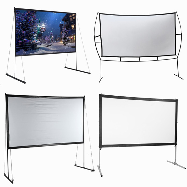 Portable Detachable Projector Screen With Stand Movie Projection 16:9 ...
