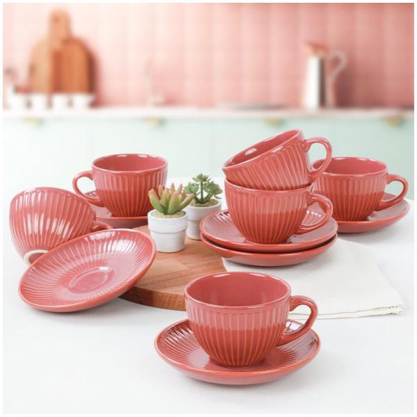 Keramika Mercan Myra Tea Cup Set | 12 Pieces - Q16 | Wish