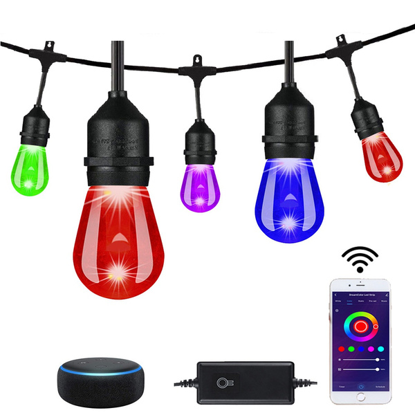 10m Commercial Grade Waterproof Outdoor RGB LED String Lights S14 Bulb ...