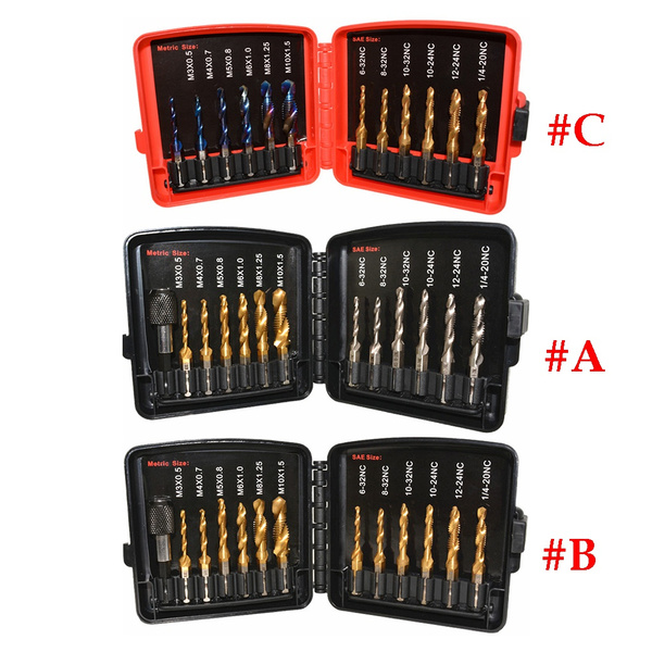 Titanium Combination Drill Tap Bit Set Screw Tapping High-Speed Steel ...