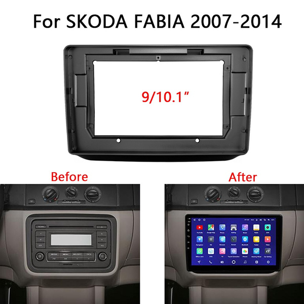 2 Din Android Head Unit Car Radio Frame Kit For Skoda Fabia 2007-2014 ...