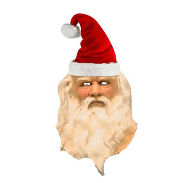 2021 Christmas Santa Claus Full Head Latex Mask Realistic Face Human ...