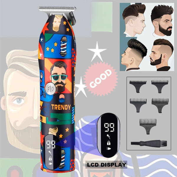 Professional LCD Digital Display Barber's Graffiti Oil Head Electric ...