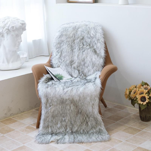 Soft Faux Fur Wool Carpet For Living Room Artificial Wool Sofa Bed Rug ...