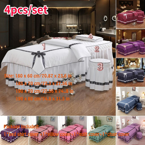 4pcs/set SPA Massage Table Covers Bedding Set Bed Sheet Bedshirt ...