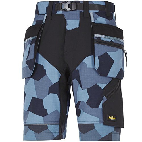 Snickers 69048604044 FlexiWork Short Taille 44 Camouflage Bleu Marine ...
