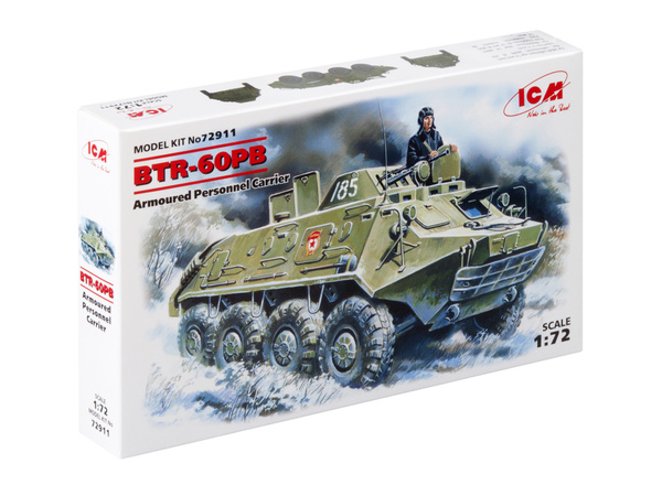 Scale 1:72 Plastic model kit - BTR-60PB Soviet infantry vehicle ICM ...