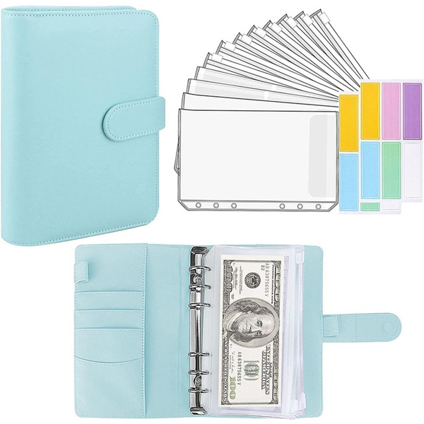 A6 Notebook Binder Budget Planner Organizer Cover Pockets Sheets Cash ...