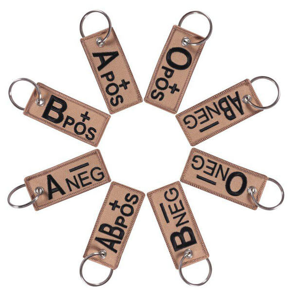 Blood Type Keychains A+B+AB+ POS Negative NEG Blood Type Group Tactical ...
