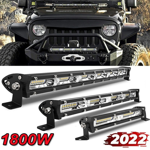 New Upgrade 7/13/19 Inch 600W/1200W/1800W LED Light Bar Grill Spot Work ...
