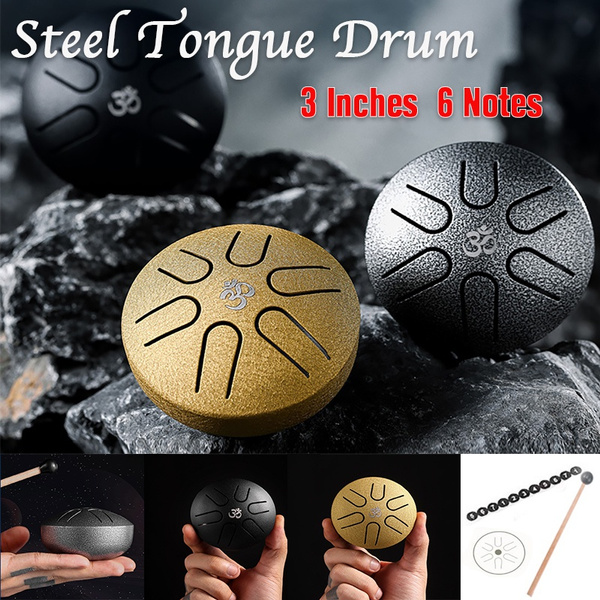 Steel Tongue Drum 6 Notes 3 Inches Metal Hand Drum Kit Healing Drum ...