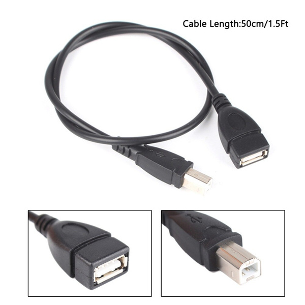 50cm 1.5Ft USB 2.0 Type A Female to USB B Male Scanner Printer ...