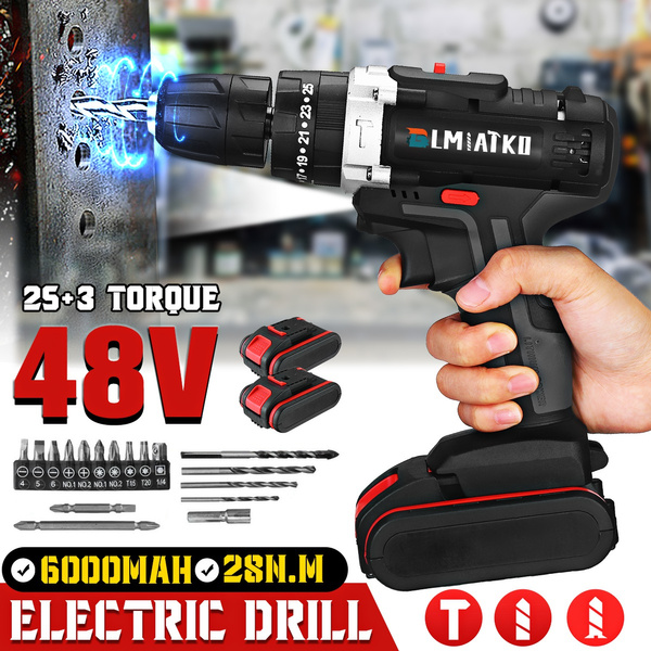 48V Multifunctional Electric Impact Cordless Drill High-power Lithium ...