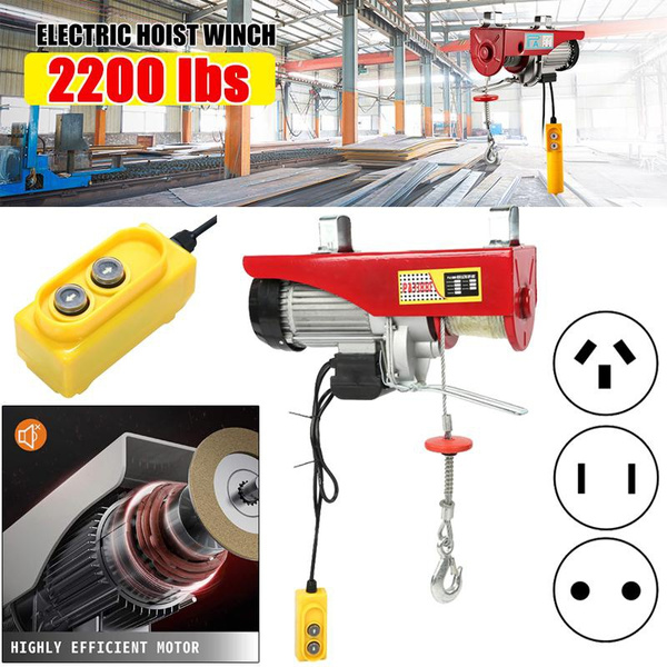 2200 LBS 1000KG Electric Wire Cable 1800W Hoist Winch Lifting Engine ...