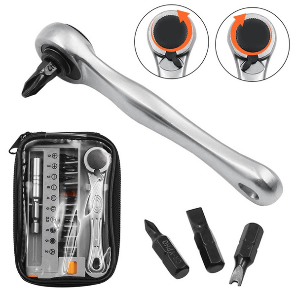 12Pcs 1/4 Portable Disassembling Ratchet Wrench Set Mini Ratchet ...