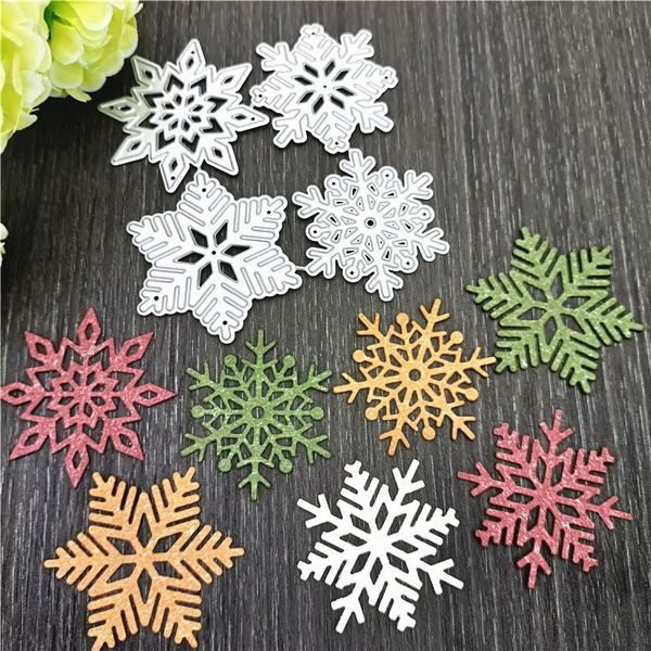 4 Pcs/Set Snowflake Cutting Dies Christmas Metal Cutting Dies Stencils ...