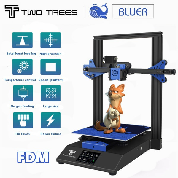 Bluer V2 3D Printer with Double Extrusion Wheel Extruder and Twin Turbo ...