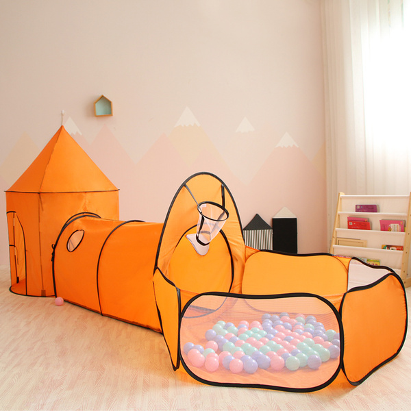 Portable Children Playing Tent And Crawling Tunnel Foldable Playhouse ...