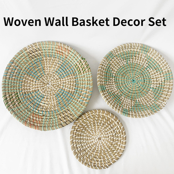 Handmade Wall Basket Round Organic Wall Basket Decor Disks for Living ...