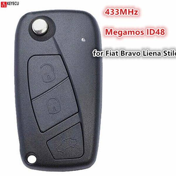 1pcs 3 Button Flip Remote Key Fob 433MHz Megamos ID48 for Fiat Bravo ...