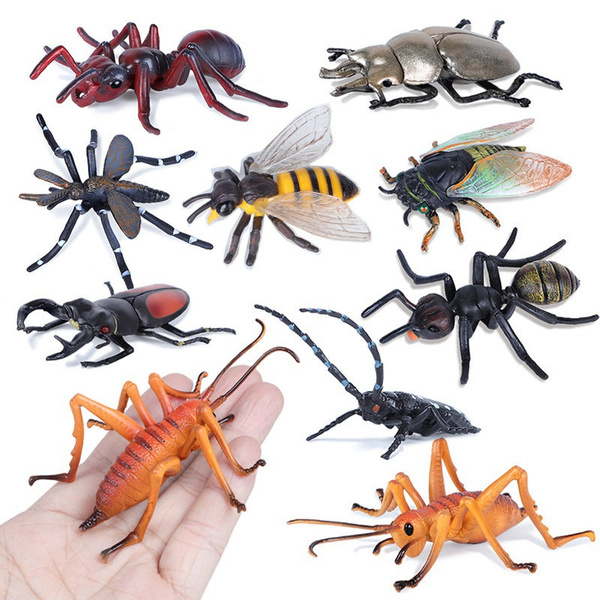 9 Styles Fun Simulated Insects Toys Lifelike Model Animal Insect Figure ...