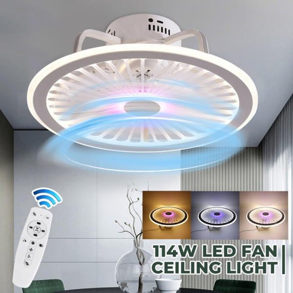 114W Modern NEW LED Fan Ceiling Light smart fan Remote Control Ceiling ...
