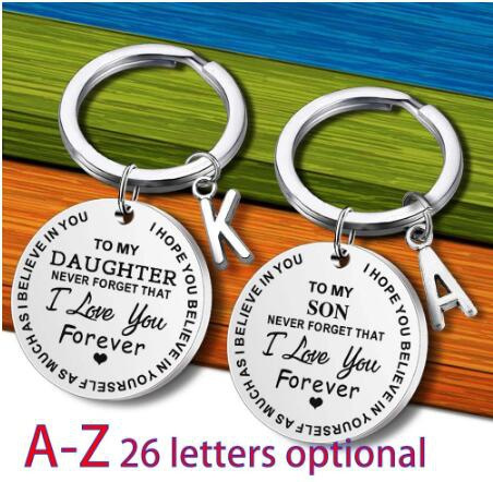 Creative Keychain Man TO MY SON DAUGHTER Key Chain Bags Boy Letter Key ...