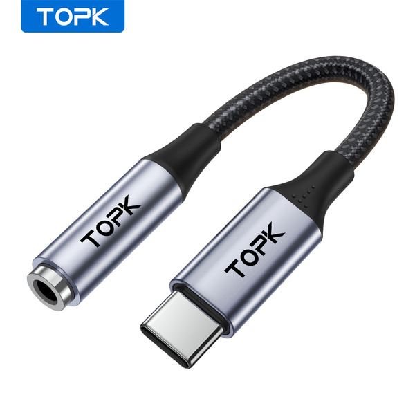 TOPK USB C to 3.5mm Audio Adapter, Type C Male to Headphone Aux Jack ...